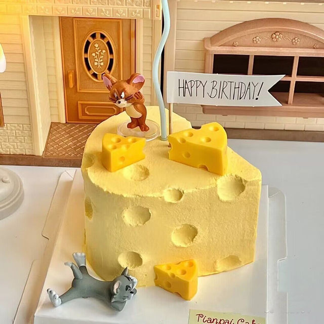 Custom cat and mouse Tom Jerer cartoon animal cream children's birthday ...