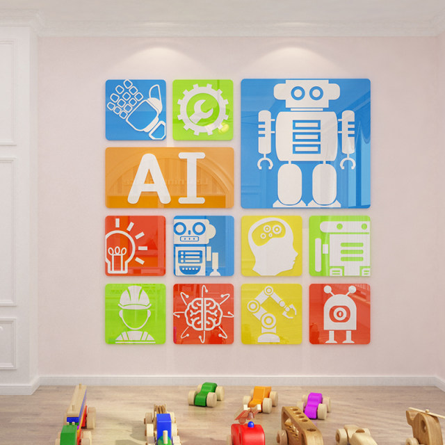Robot classroom layout Decoration of artult intelligent children's ring ...