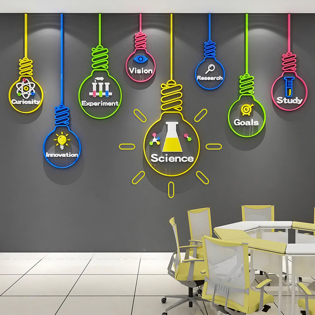 English Corner Classroom Experimental Area Science and Technology Wall ...