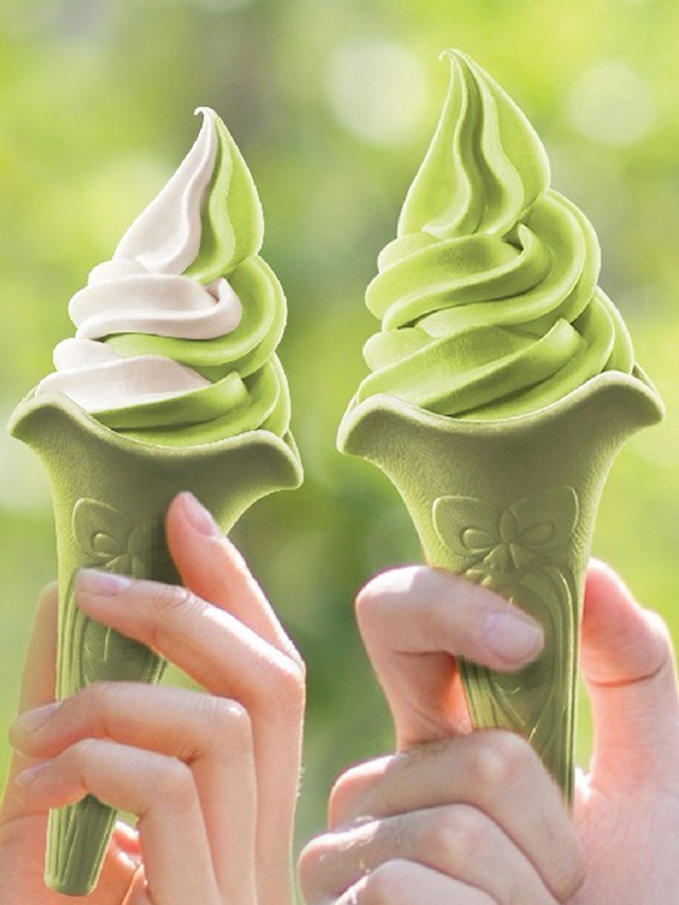 Kf leaftone matcha ice cream cone 400 rotary rotary crispy cone cone