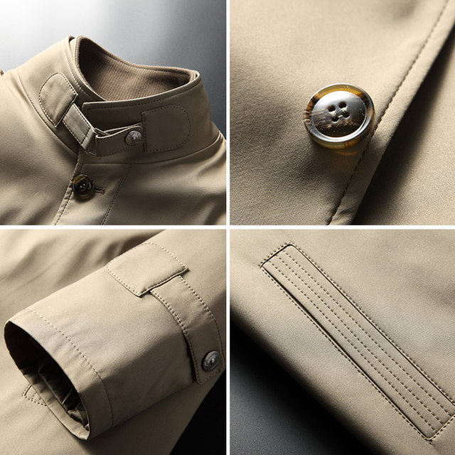 Middle-aged daddy's cotton top mid-length windbreaker jacket spring ...