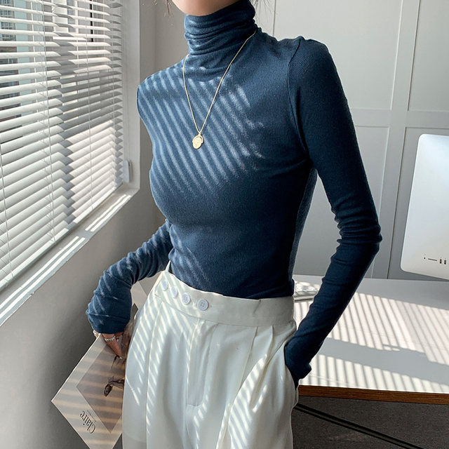 Packing high -necked bottom shirts Female in autumn and winter 2024 new ...