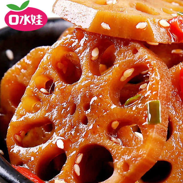 Mouth water baby spicy stewed lotus root spicy lotus root slice crispy ...