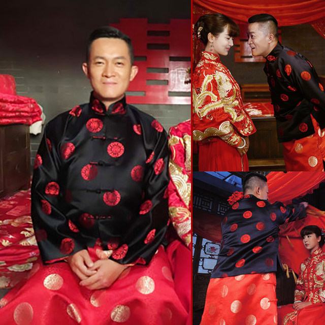 Tang costumes wedding groom Chinese dress, toasting, retro robe, horse ...