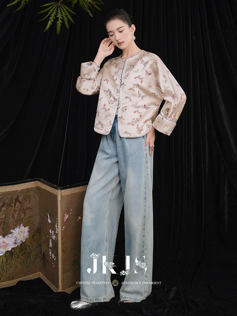 JKJS Butterfly Jacquard Short Jacket Women's 2025 New High-end Autumn ...