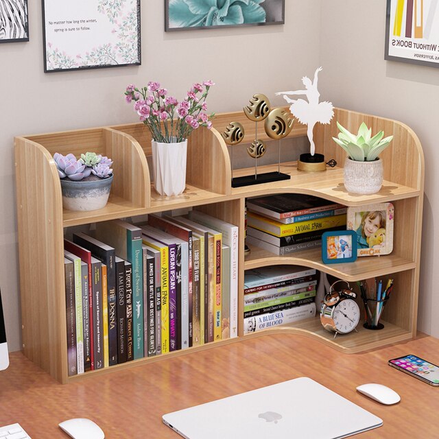 Desktop storage shelf desk bookshelf children's office desk simple book ...