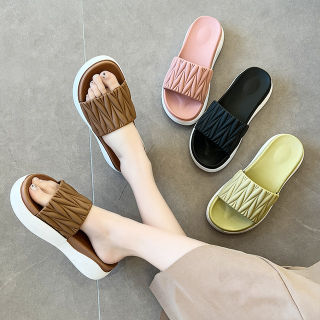 Fashionable slippers for women for summer outerwear 2024 new thick ...