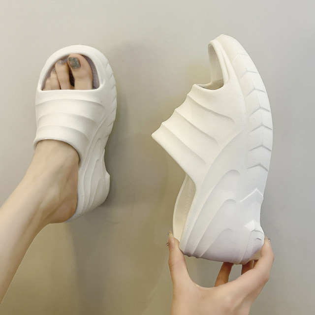 Slippers for women to wear outside in summer, thick soles, high heels ...