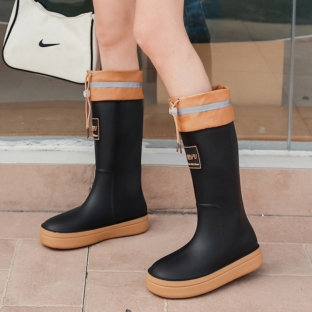 Rain boots for women, fashionable outer wear, new soft-soled high-top ...