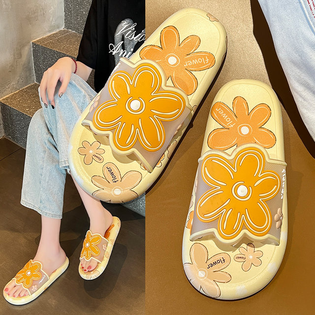Slippers for women to wear outside in the summer, flat-soled bathing ...