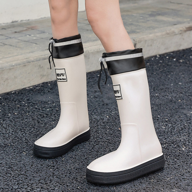 Rain boots for women, fashionable outer wear, new soft-soled high-top ...