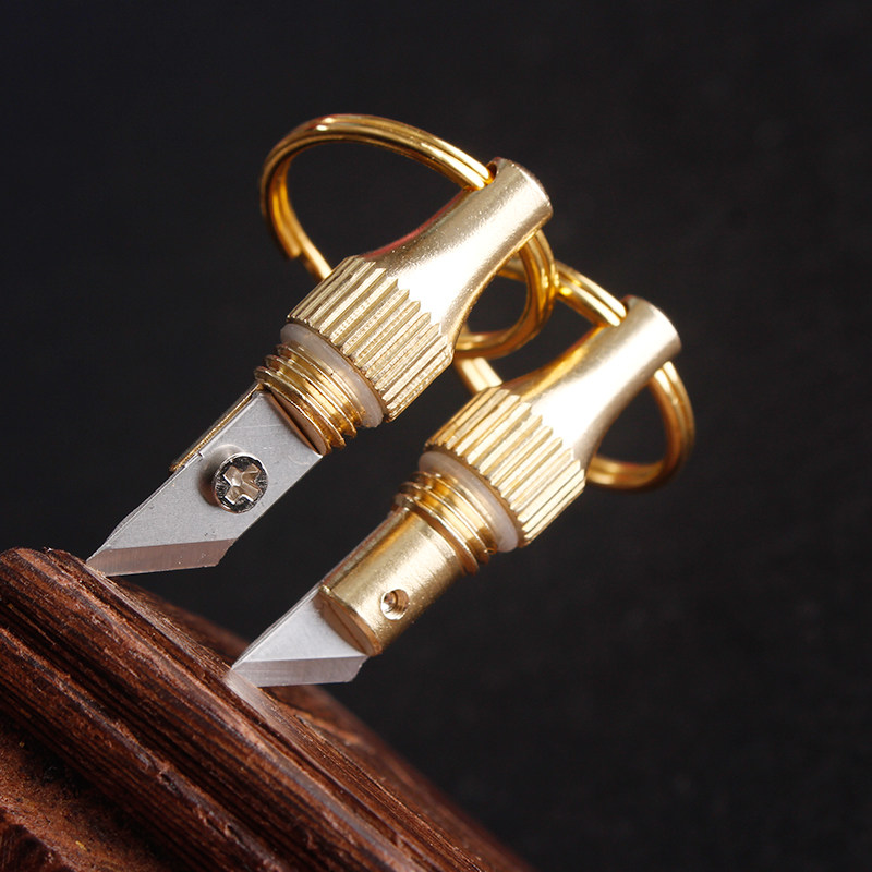 Unpack Express Mini Brass Pocket Knife - Portable Automatic Spring ...