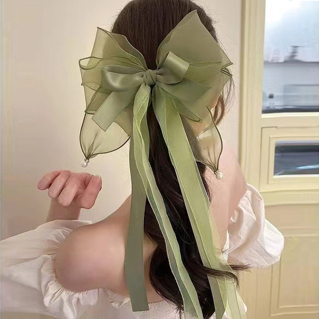 Super Fairy Big Bow Hair Accessories 2024 New Ponytail Ribbon Hairpin ...