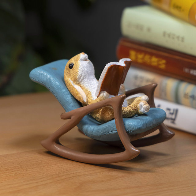 Creative animal rocking chair ornaments cute little frog courtyard ...