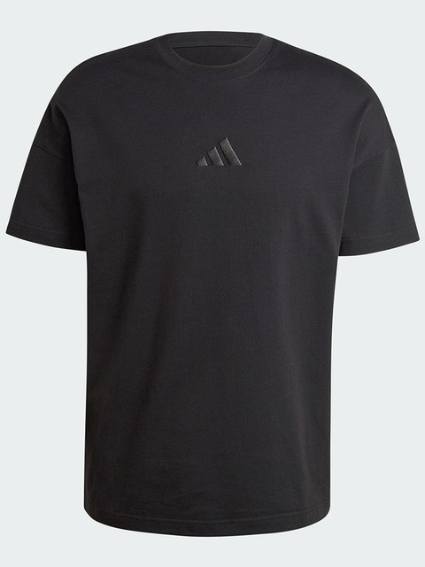 Adidas Adidas men's embroidery small cotton black summer sports casual ...