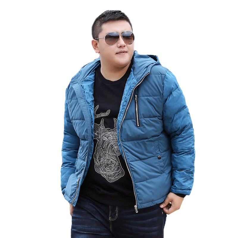 Clearance trendy brand plus size men's fat hooded cotton coat plus fat ...