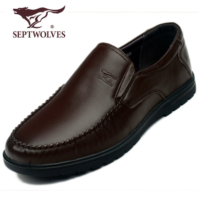 Septwolves men's shoes genuine genuine leather business casual shoes ...