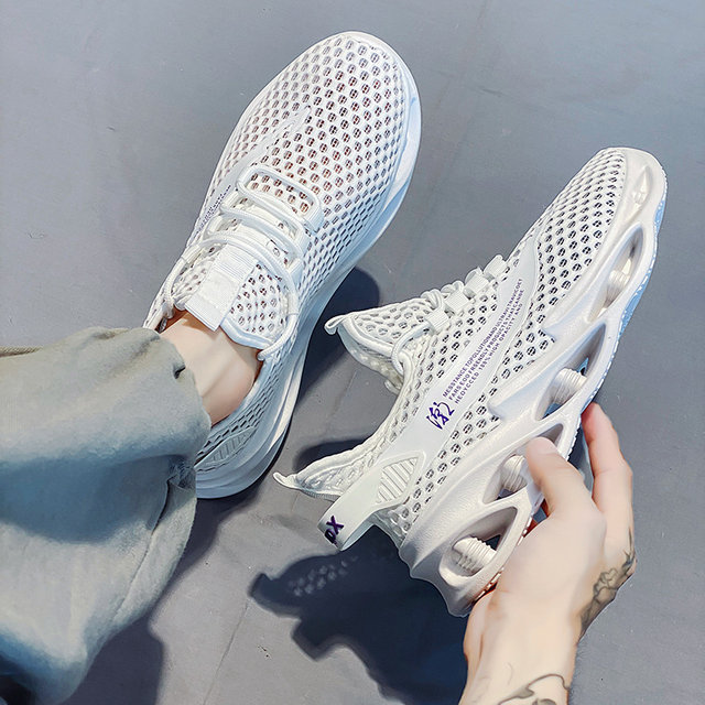 Men's shoes summer 2024 new breathable thin mesh hollow sports and casual mesh shoes men's ...