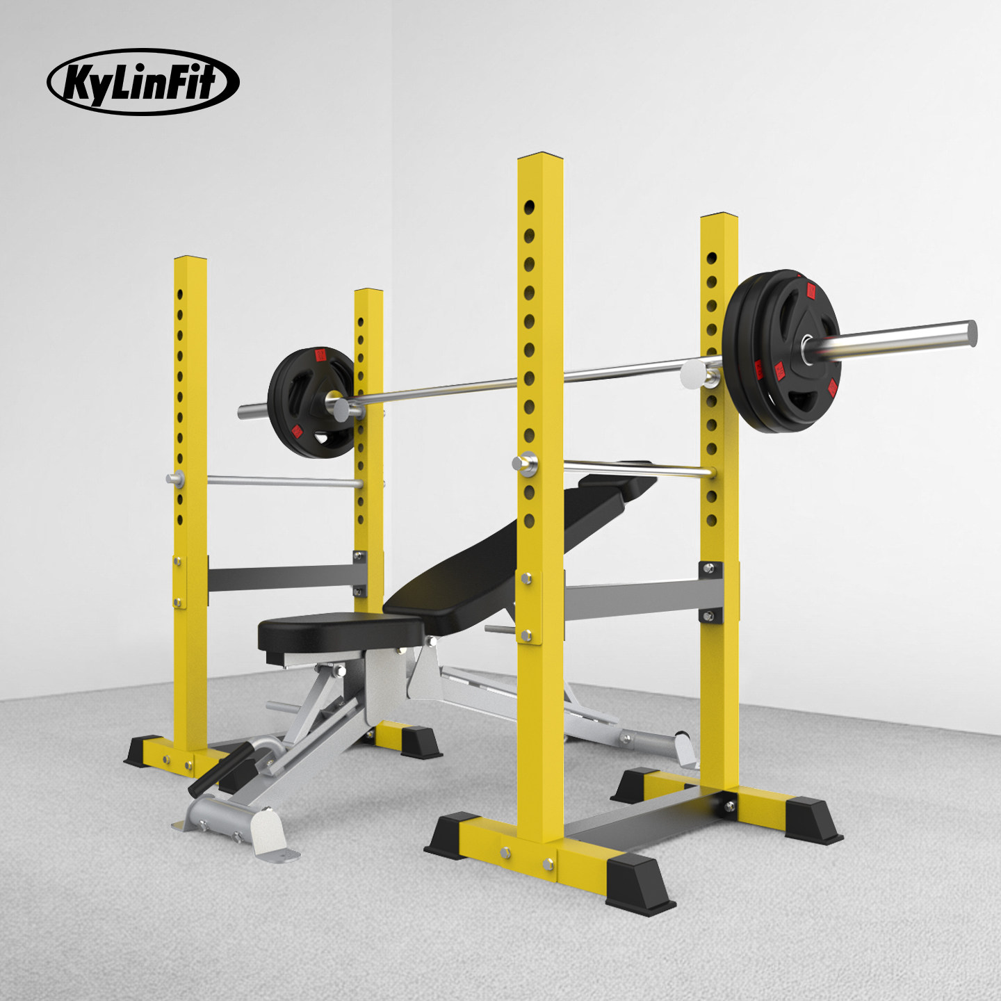 Qi Jun Multifunctional Split Bench Press Squat Rack - Home Gym ...