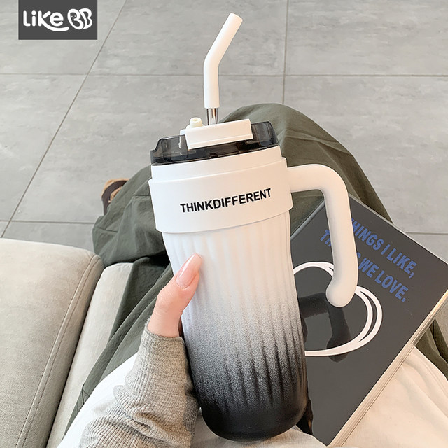 Simple thermos cup for women new 2024 water cup with straw, office cup ...