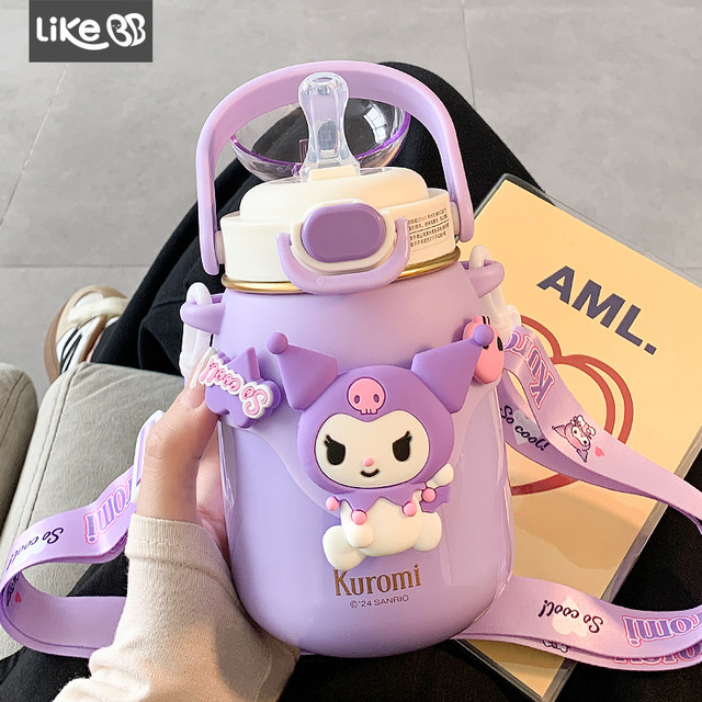 Sanrio Cute thermal insulation cup Girls high value with straw water cup Women's new model 2024 ...