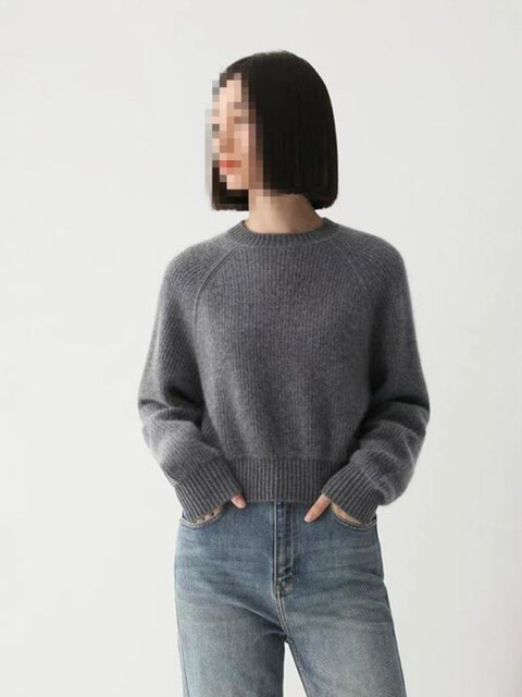 Autumn and winter high-waisted short soft and glutinous cashmere ...