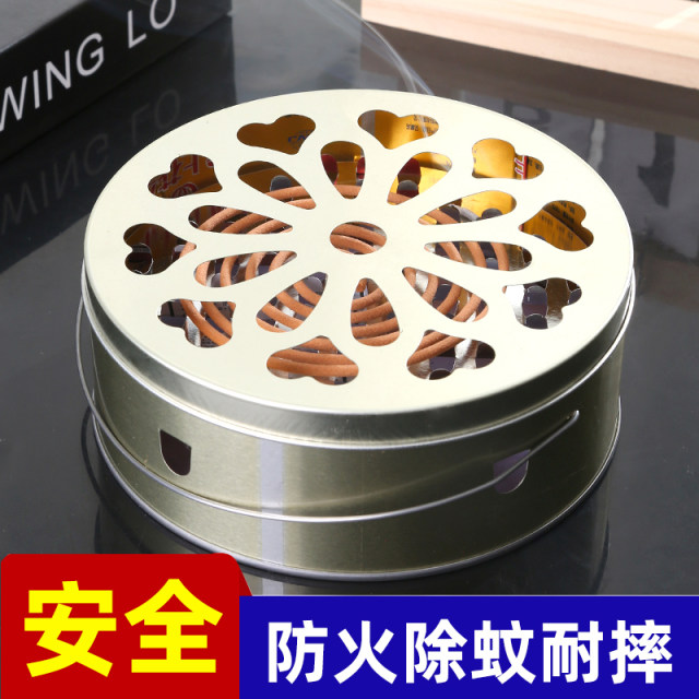 Fire-proof mosquito repellent incense box household stainless steel ...