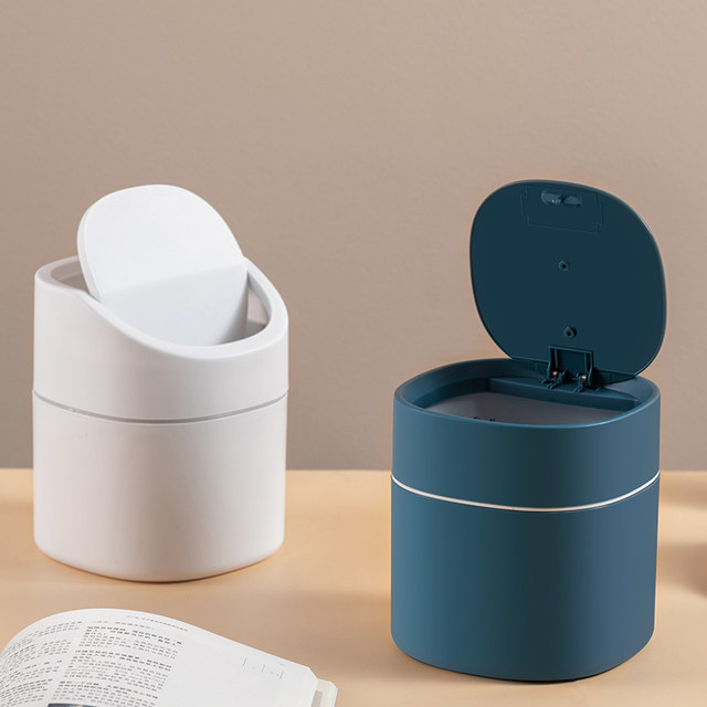 Mini practical trash can small car storage bucket with lid cute car ...