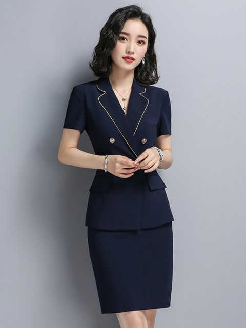 Shiluya Summer Professional Set Women's Working Uniforms Fashionable Beauty Salon suit Skirt ...