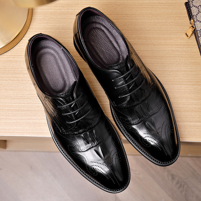 Yilong men's casual leather shoes 2023 new British versatile soft ...