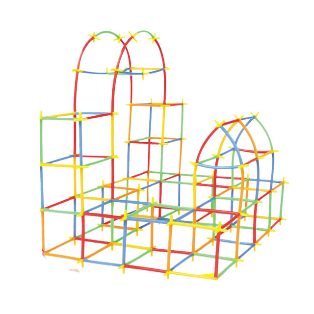 Children's Smart Stick Straw Building Blocks Hose Toy Assembly House ...