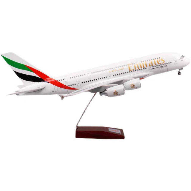 A380 Emirates aircraft model with wheels and lights real civil aviation ...
