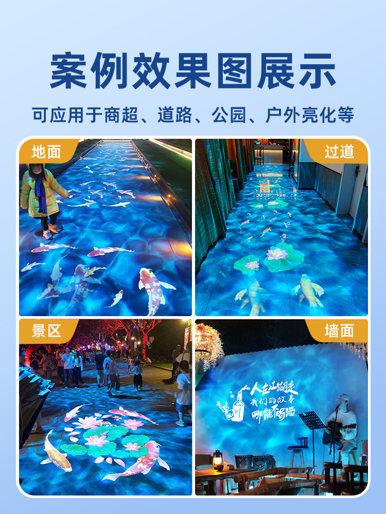 Ninaroco 듀얼 헤드 프로젝션 스포트라이트 - 3D 잔물결 효과