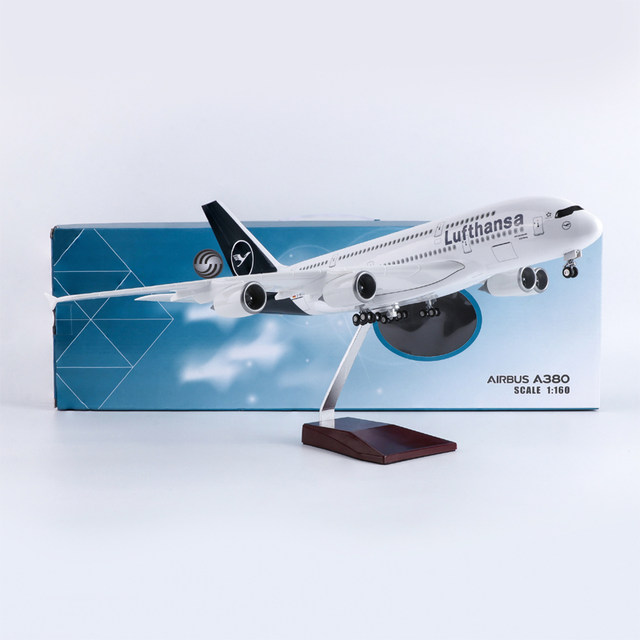 Lufthansa A380 passenger aircraft model with wheels and lights Airbus ...
