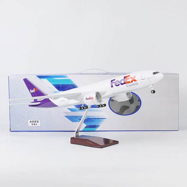 Simulated FedEx FedEx Boeing 777 freighter aircraft model civil aviation cargo aviation ...