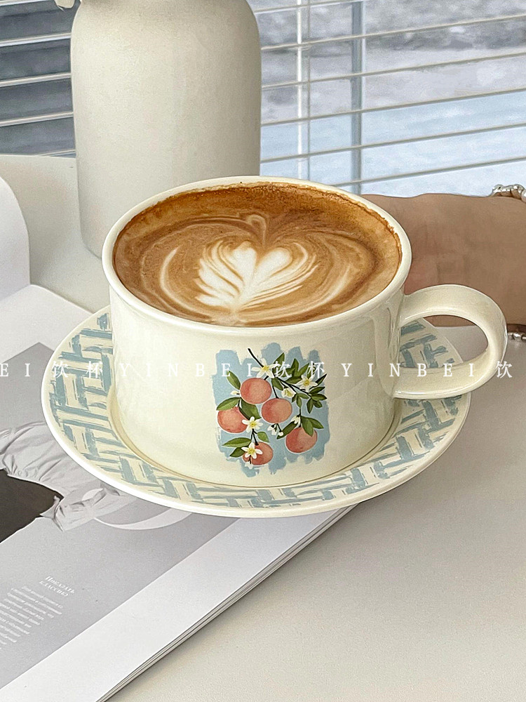 Middle -aged style vintage Ceramic Coffee Cup Disc