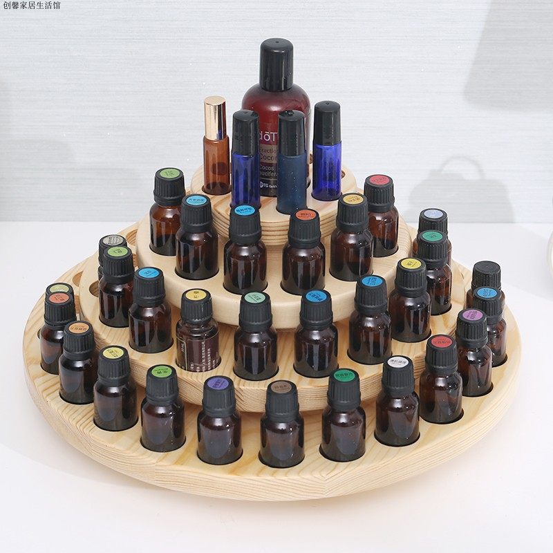 Doterra Essential Oil Display Stand - Solid Pine Rotating Rack