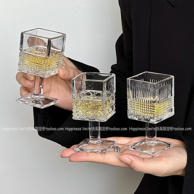The new light luxury cubic wine glass home liquor cup one or two cups ...