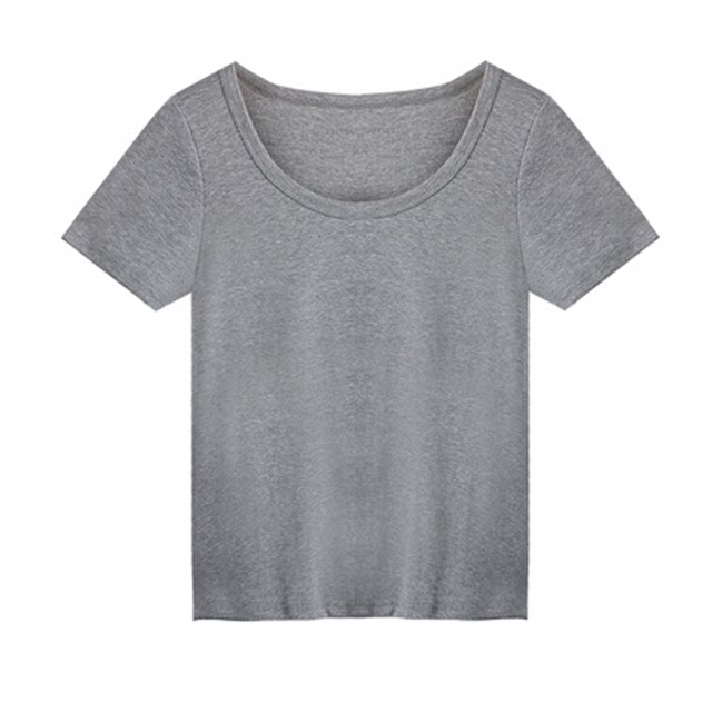 Xia Qiu Xian's breasts, low -necked t -shirts female U collar short ...