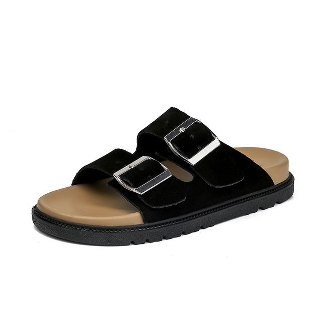 Uncle Six O'clock ~ Genuine leather thick-soled Birkenstock slippers ...