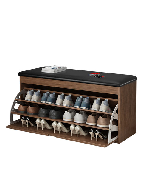 Solid Wood Shoe-Changing Bench with Soft Upholstery for Home Use at the ...