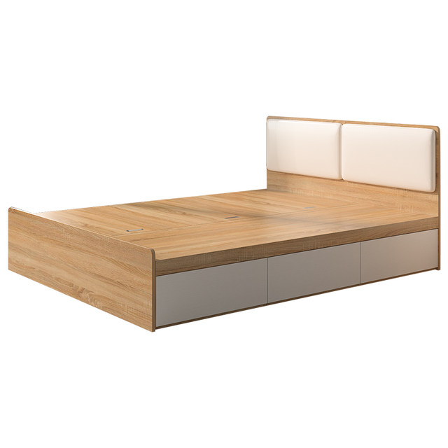 Custom tatami bed second bedroom drawer single small apartment storage ...