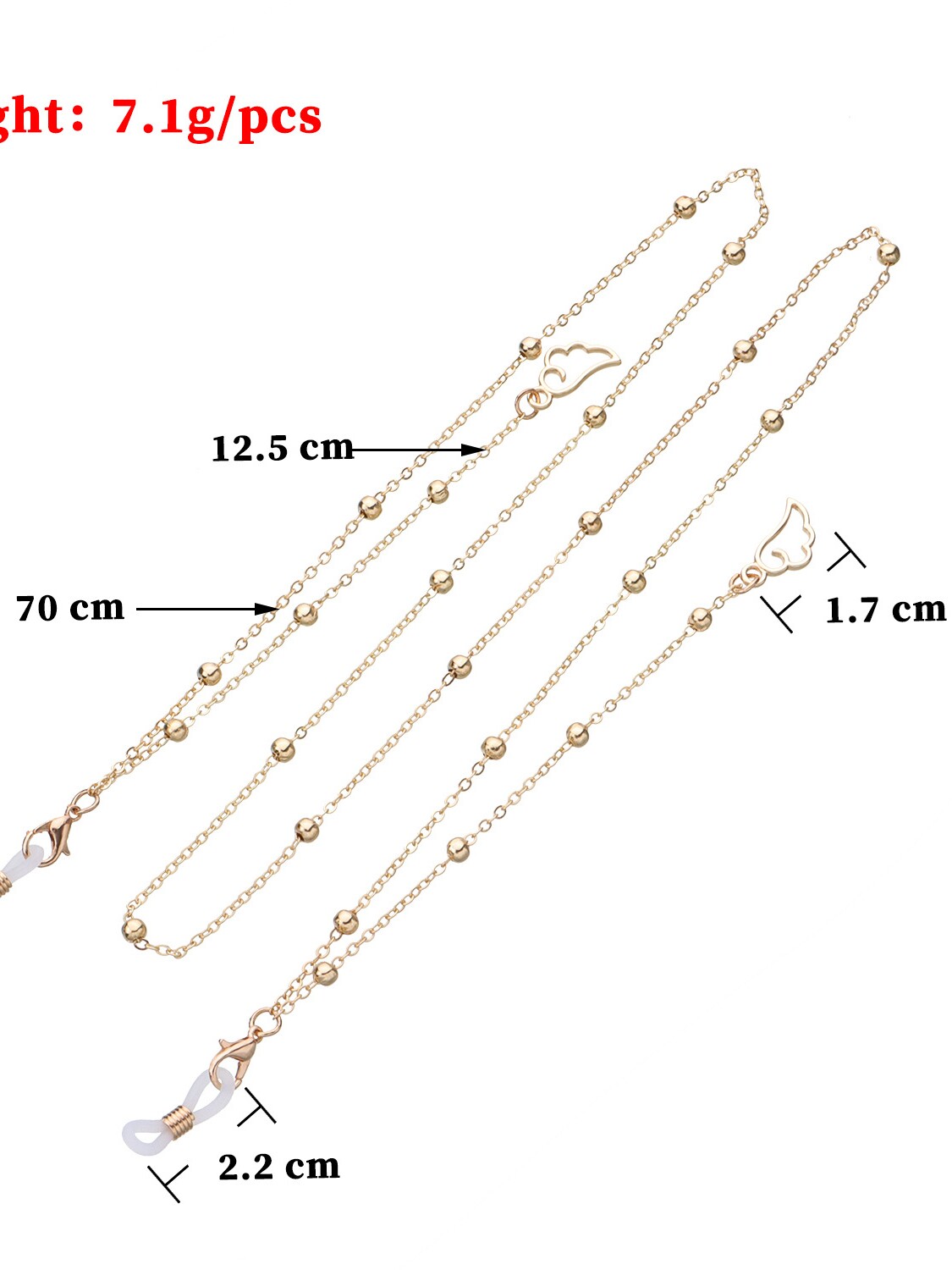 Clove Angel Wings Glasses Chain - Gold & Silver Alloy