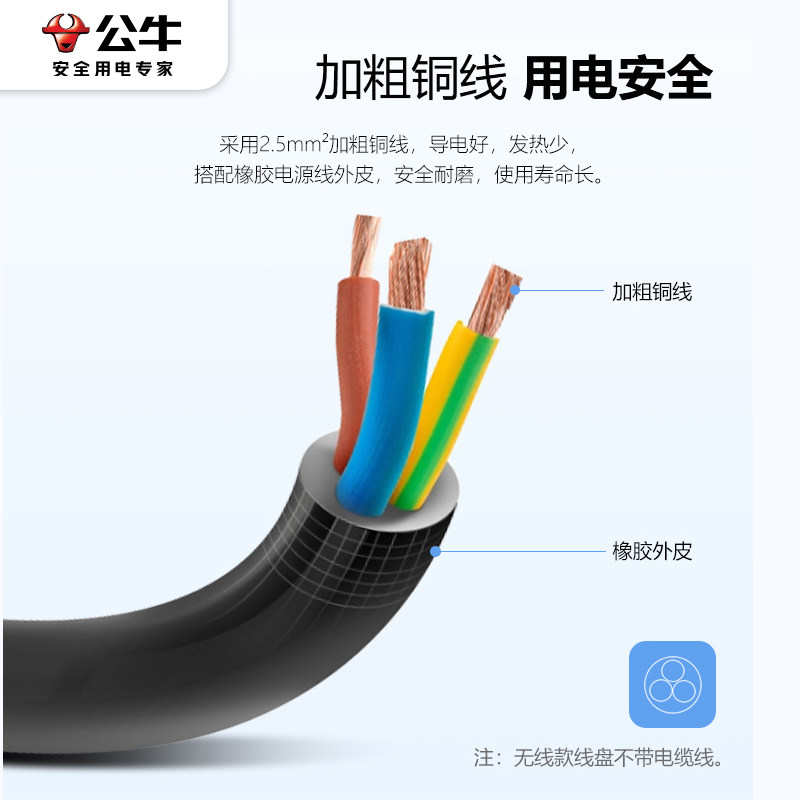 Bull Mobile Cable Winding Reel - 20m - 3/4/6 Socket Options