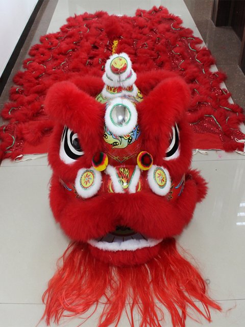 Complete set of lion dance props, Foshan lion dance, lion awakening ...