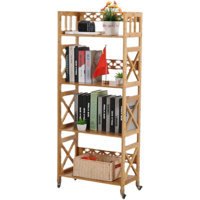 Nanzhushan office bookcase movable bookshelf wheeled storage rack floor ...