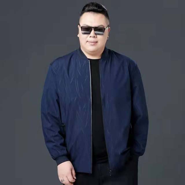 Spring and autumn fat plus loose men's clothing fat middle-aged and ...