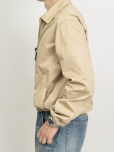 Spring and Autumn New Classic Khaki Retro Vintage Lapel Zipper Thin ...