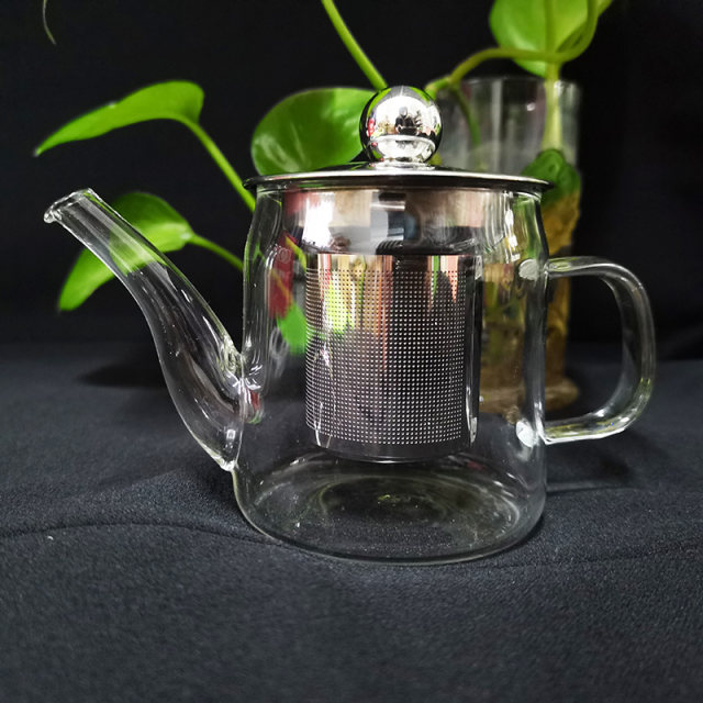 Heat-resistant mini glass teapot household stainless steel inner tank ...