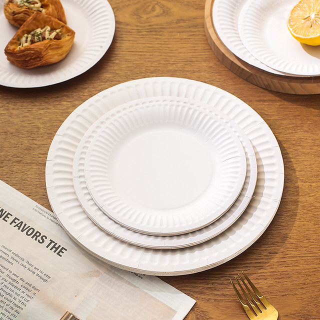 Disposal paper plate thickened birthday cake barbecue plate party paper ...